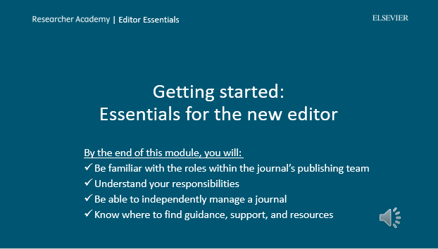 Getting started | Elsevier Researcher Academy
