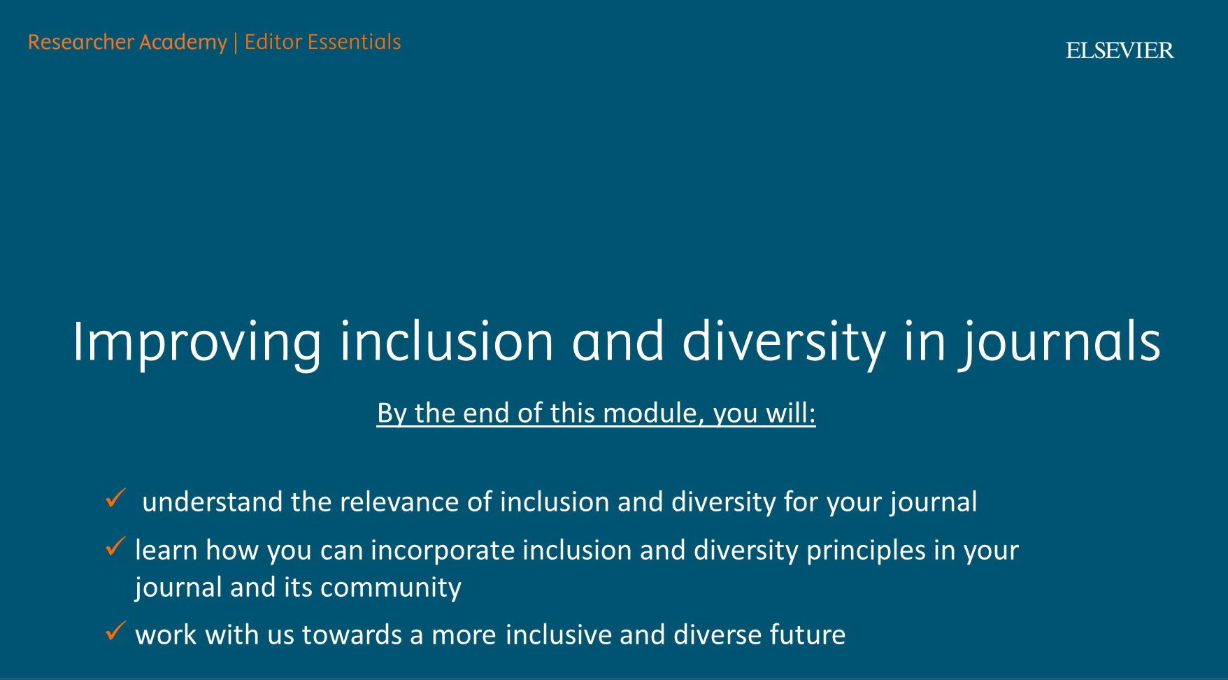Inclusion & diversity | Elsevier Researcher Academy